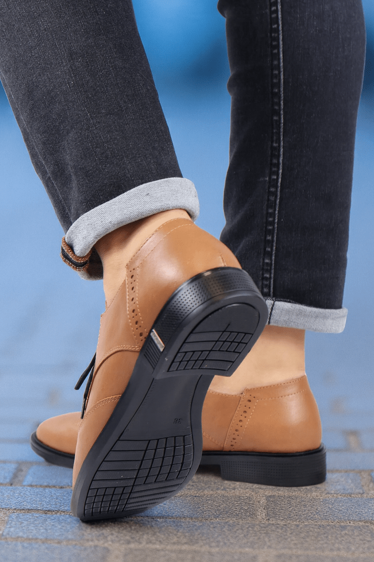 Pantofi Casual Dama din Piele Camel - TINA – Bigiottos Shoes